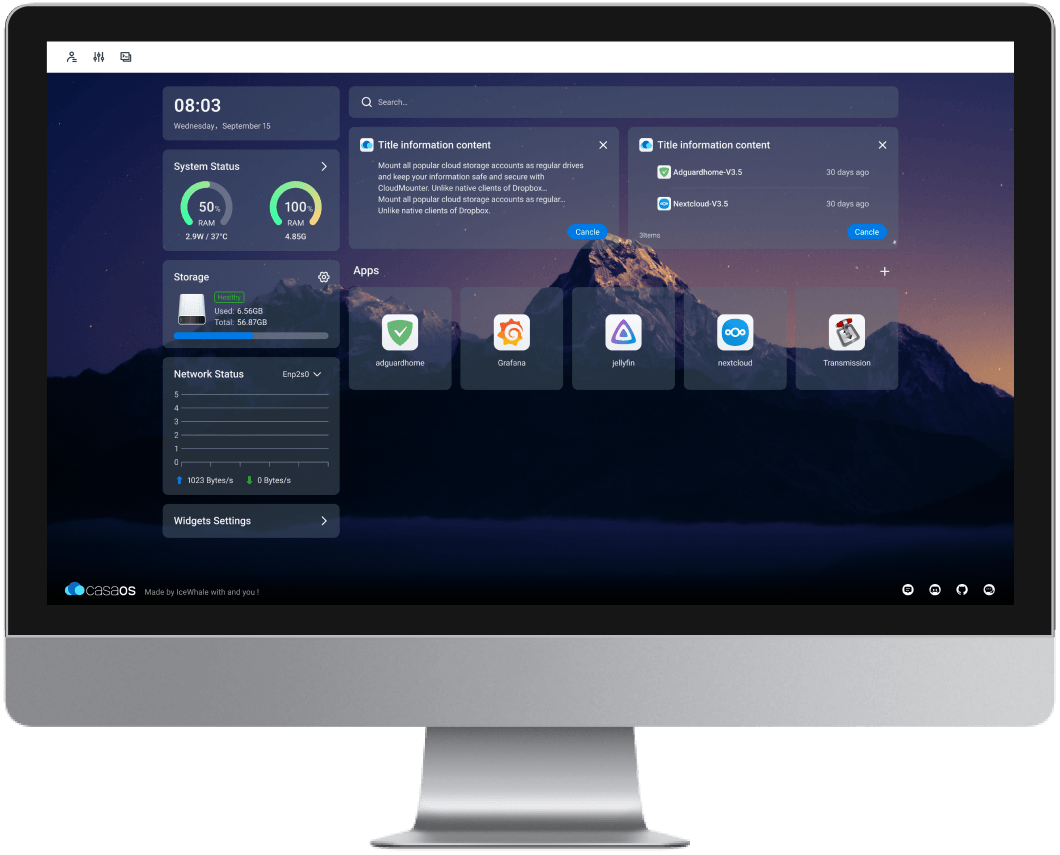 CasaOS - A simple, easy-to-use, elegant open-source personal cloud system