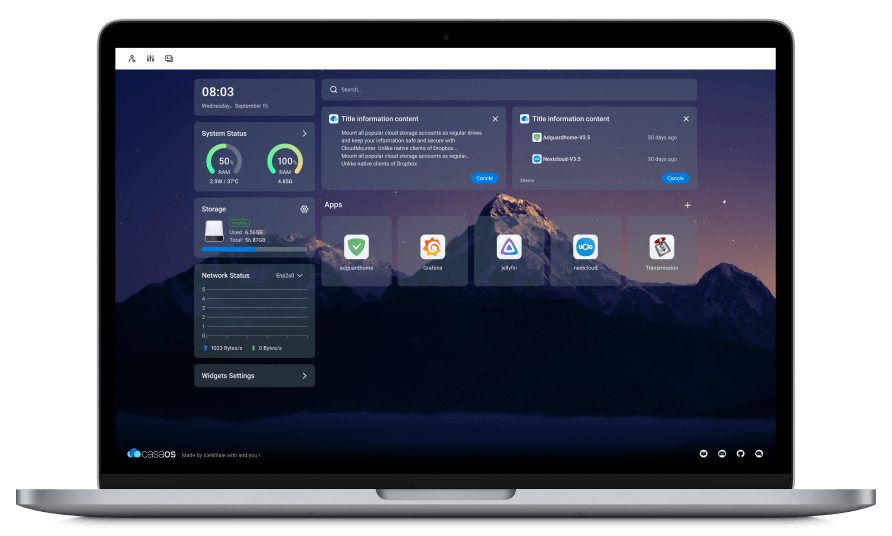 CasaOS - A simple, easy-to-use, elegant open-source personal cloud system